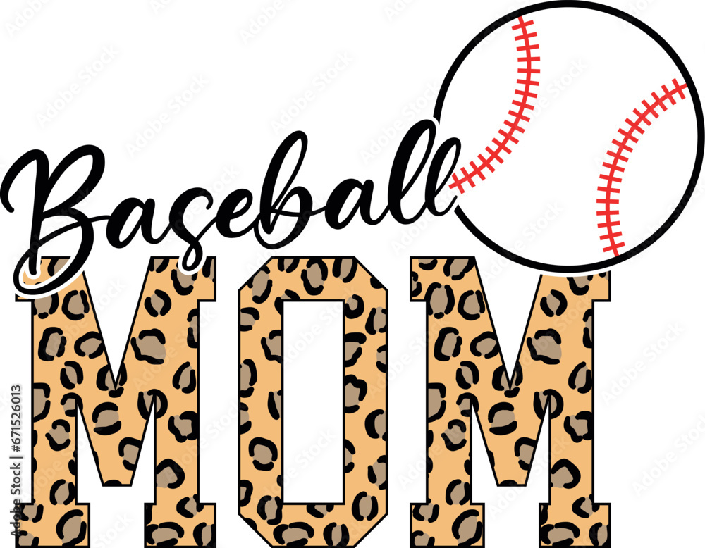 Baseball MOM Color Layered SVG Cut File for Cricut and Silhouette, EPS ...