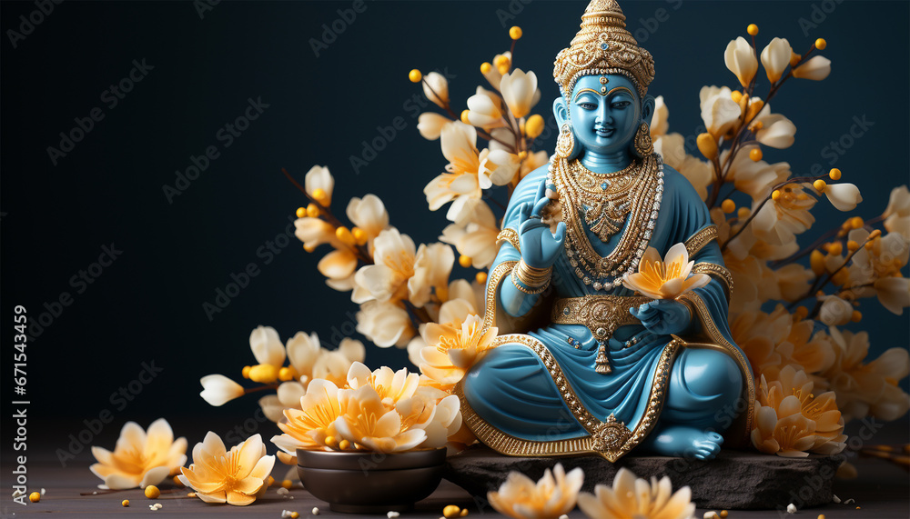 Hindu god. Vishnu, Indian lord of Hinduism. Hari god of ancient India ...