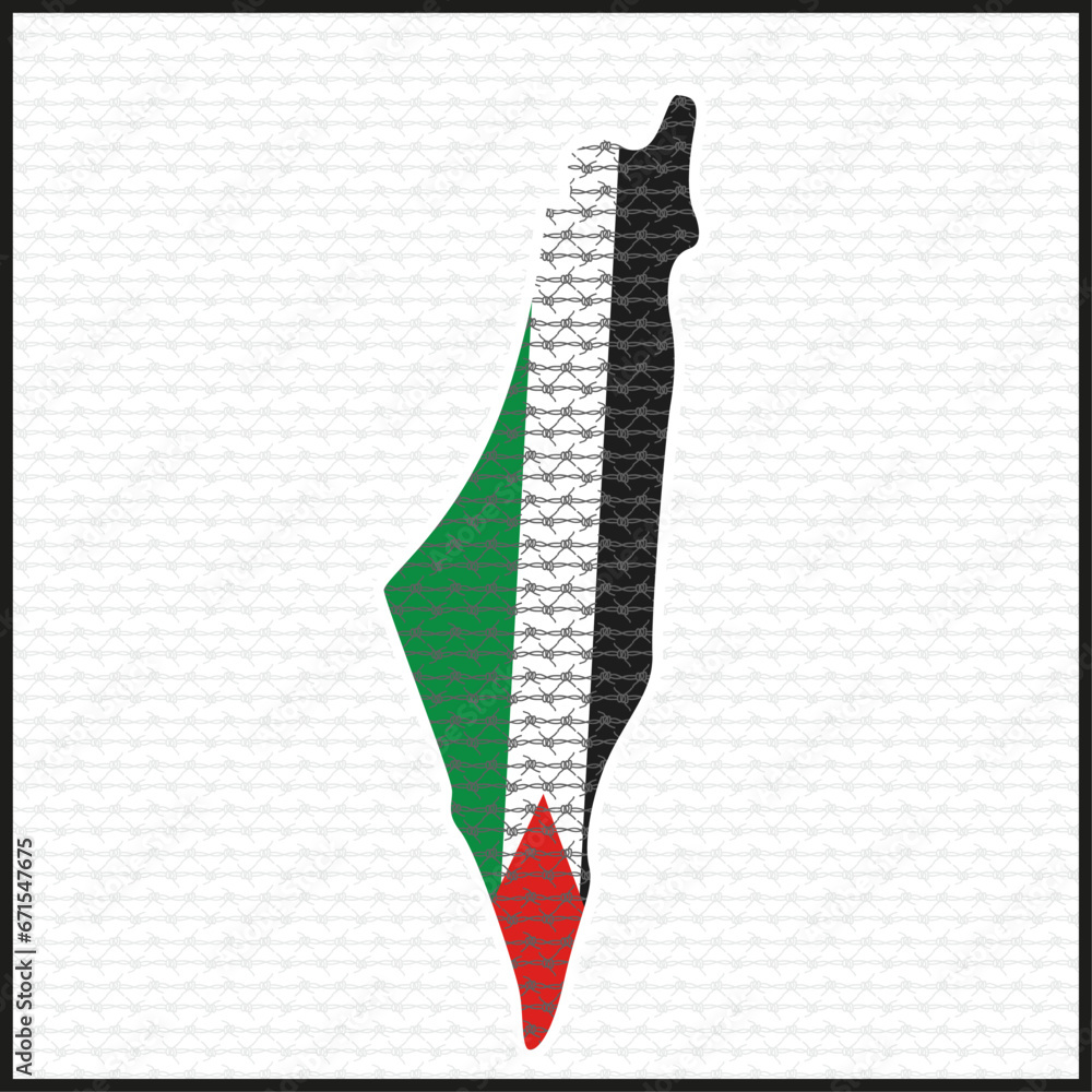 plain keffiyah palestine pattern in black and white color with flag and ...