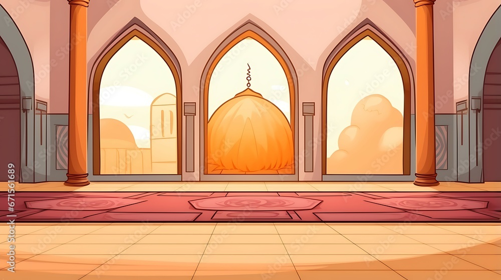cartoon great big mosque Stock Illustration | Adobe Stock