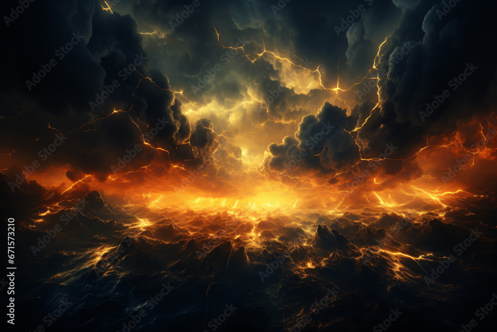 Storm warning - Weather background banner - Amazing lightning storm in ...