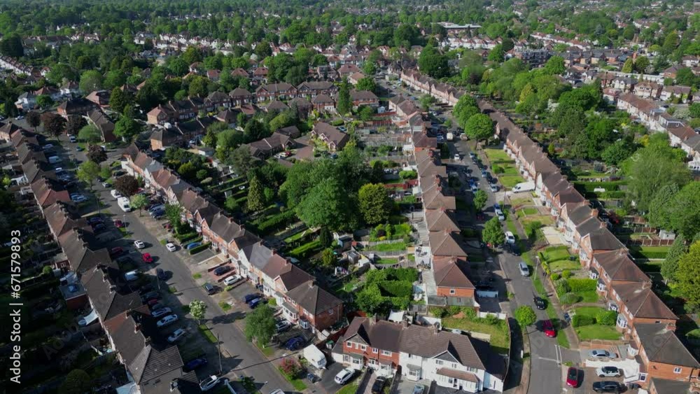 The Streets, Suburbs and Houses of Birmingham in the UK Aerial View ...