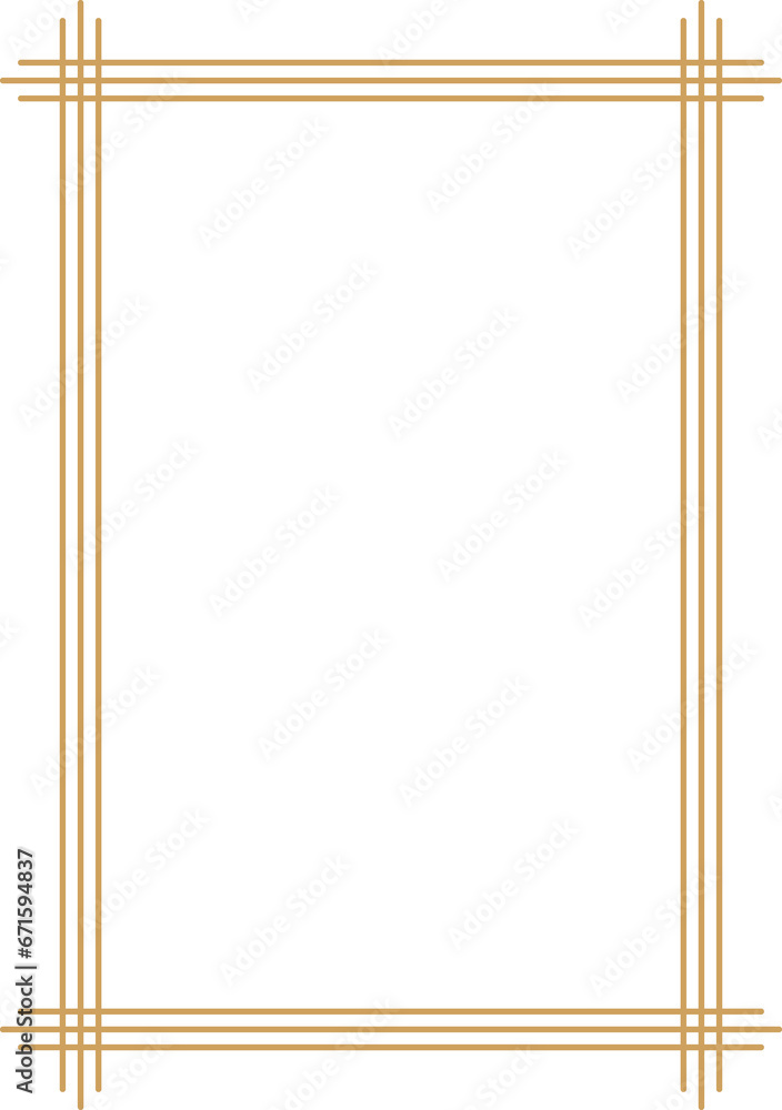 Subtle gold ornamental border, triple line decorative frame ,4:6 or 2:3 ...