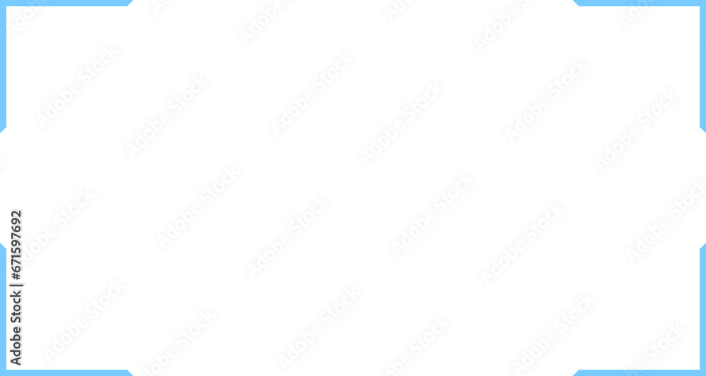 Blue thick line frame, modern border template for web presentation ...