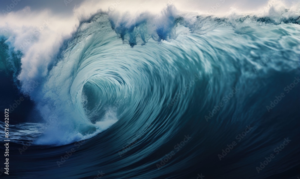 Surfing ocean wave. Blue ocean wave. Nature background. Big ocean waves ...