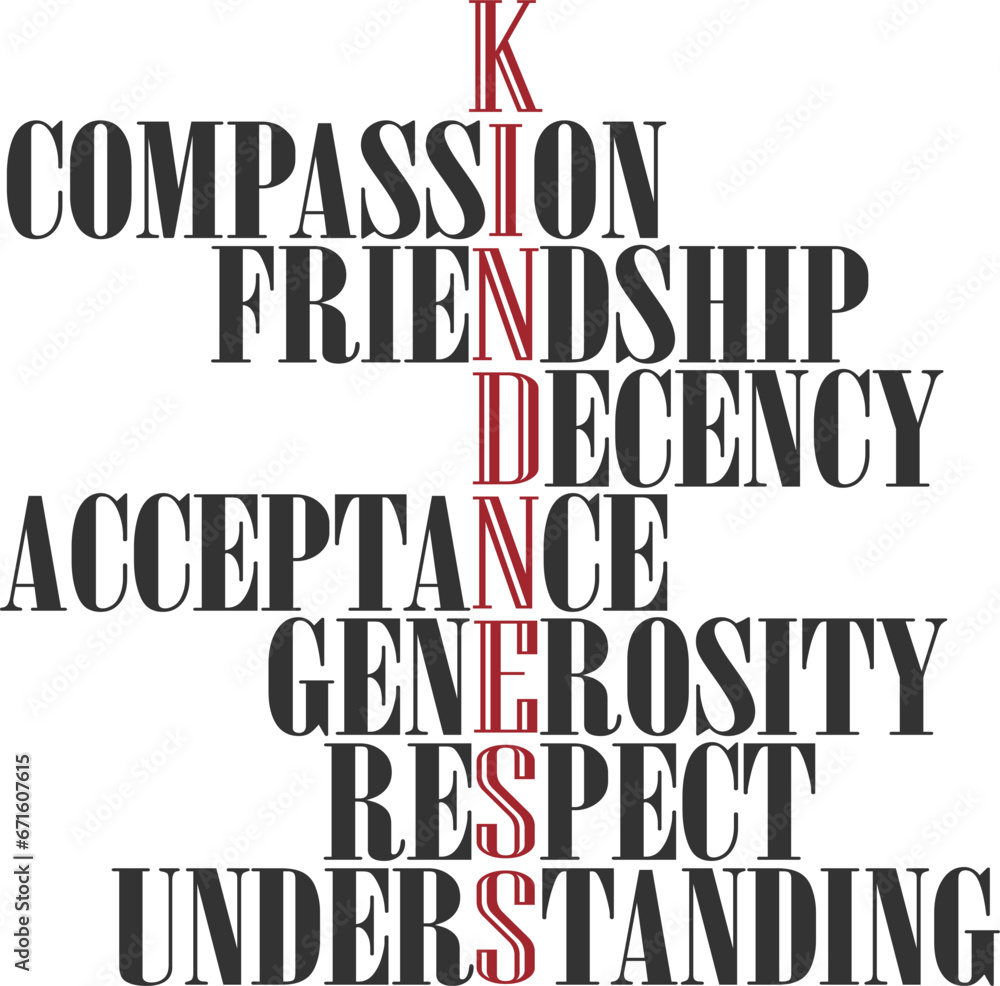 Kindness Word Art - Kindness Illustration Stock Vector | Adobe Stock