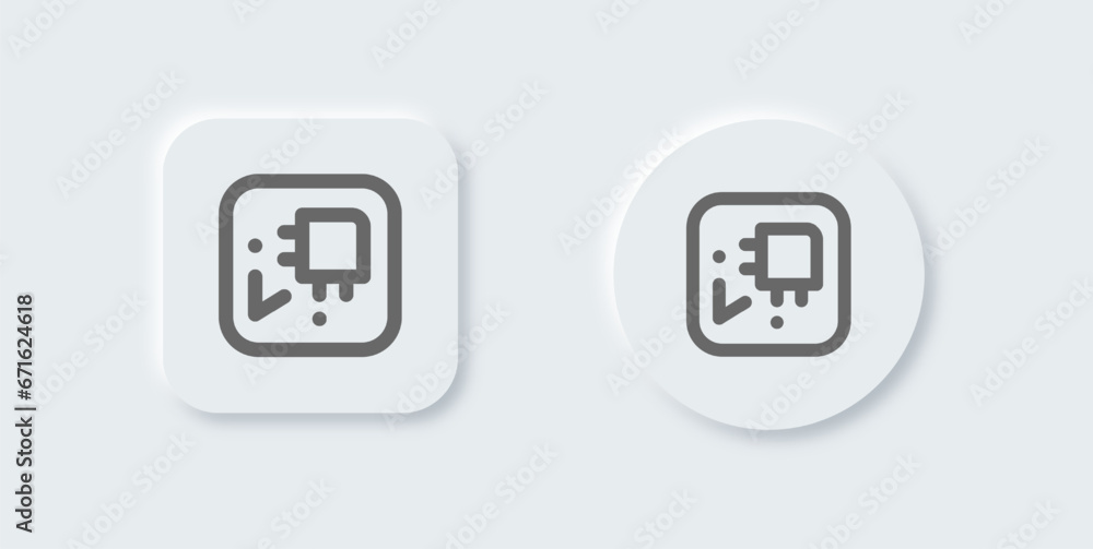 Module Line Icon In Neomorphic Design Style Motherboard Signs Vector Illustration Stock Vector
