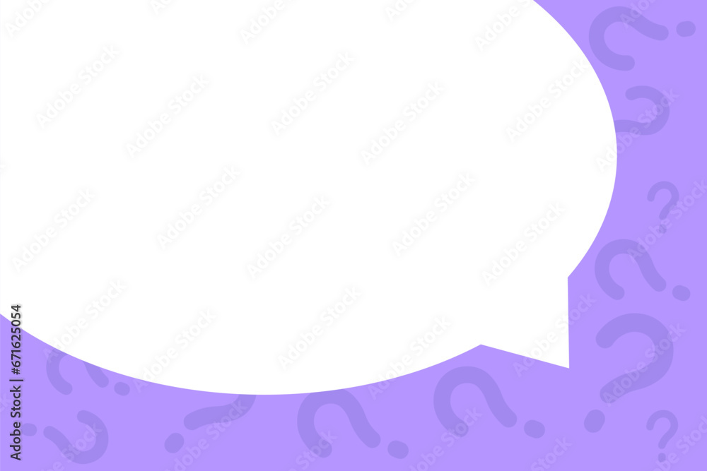 Question mark and bubble chat with copy space background. Purple quiz ...