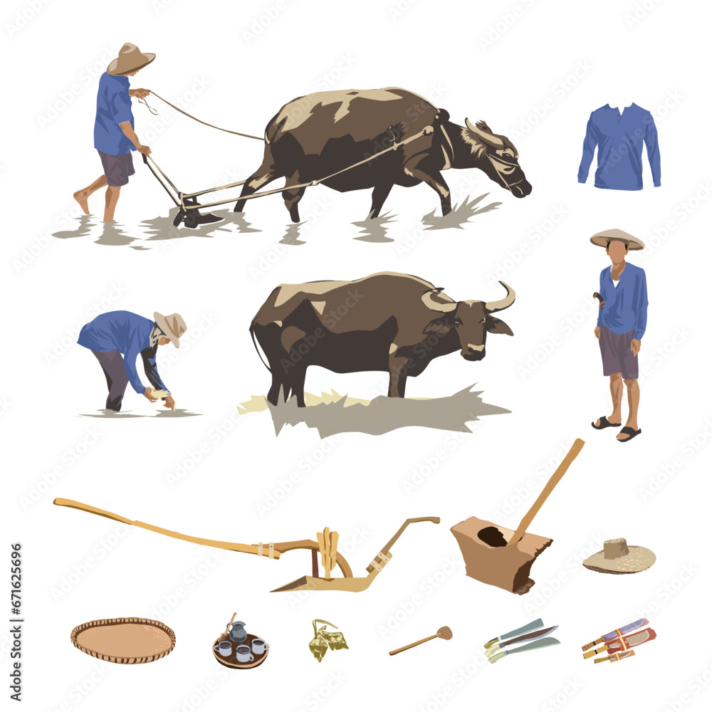 Harvesting Heritage: Vector Depictions of Filipino Farming Life and ...