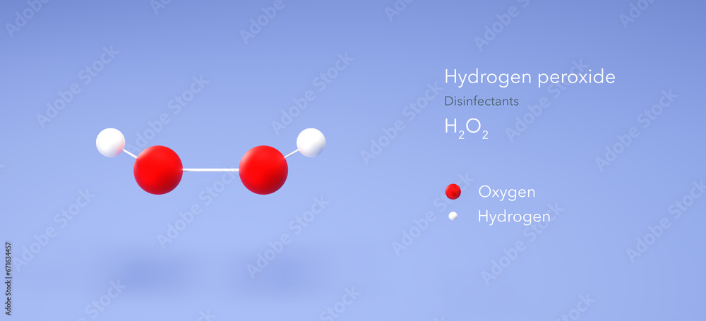 hydrogen peroxide molecule, molecular structures, oxidizer, 3d model ...