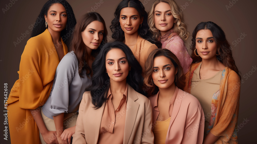 Group of diverse women from different countries, different ethnicities ...