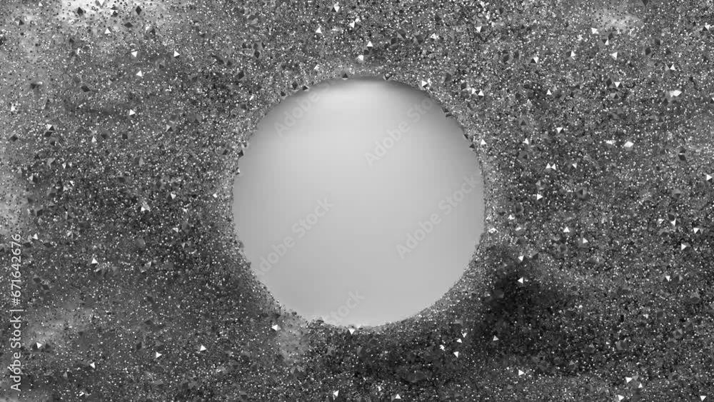 3d render of abstract art black and white monochrome video animation ...