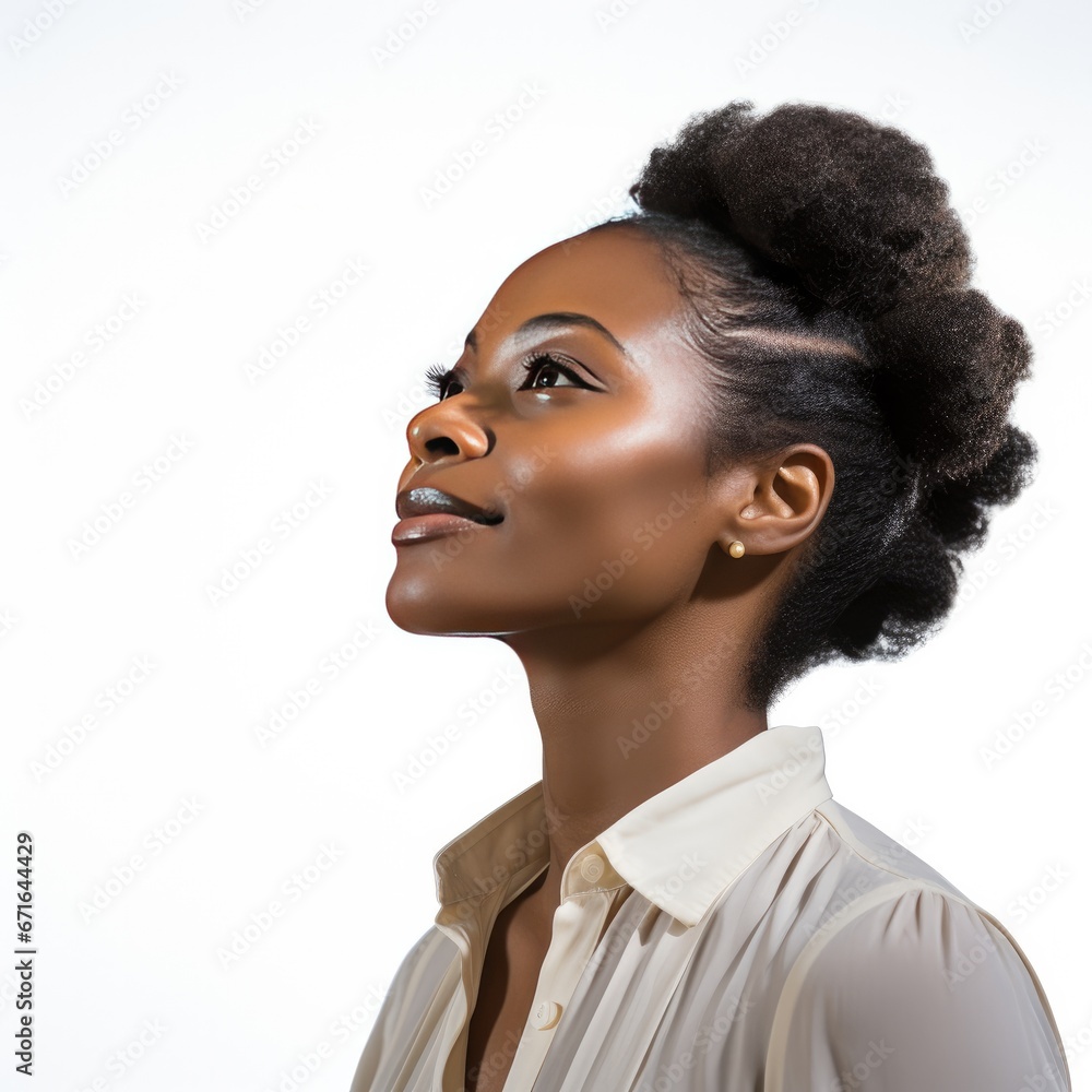 Beautiful pretty Business African American Black Woman facial portrait ...