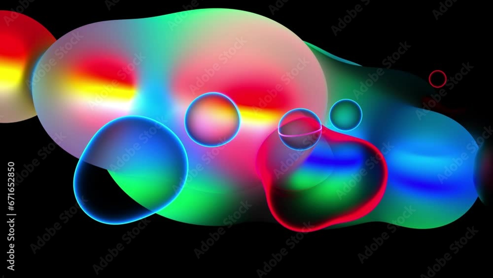 3d render abstract art video animation background with parts of surreal ...