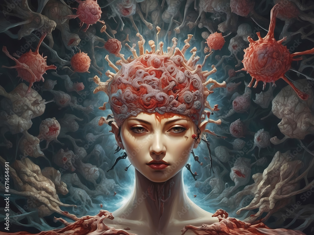 3D Rendering 3D Illustration alien human hybrid medical drawing alien ...