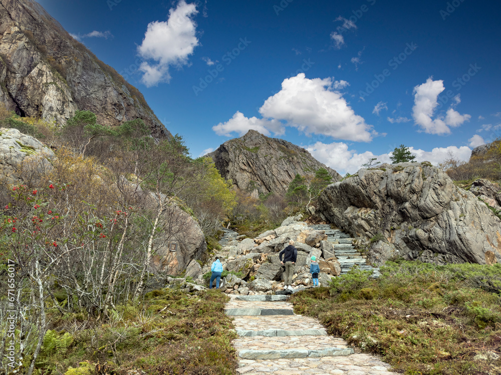 Hike up Sherpa steps from the south to Torghatten cave, and Sherpa ...