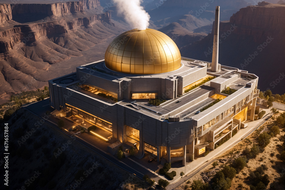 Conceptual illustration of futuristic geothermal power plants in Grand ...