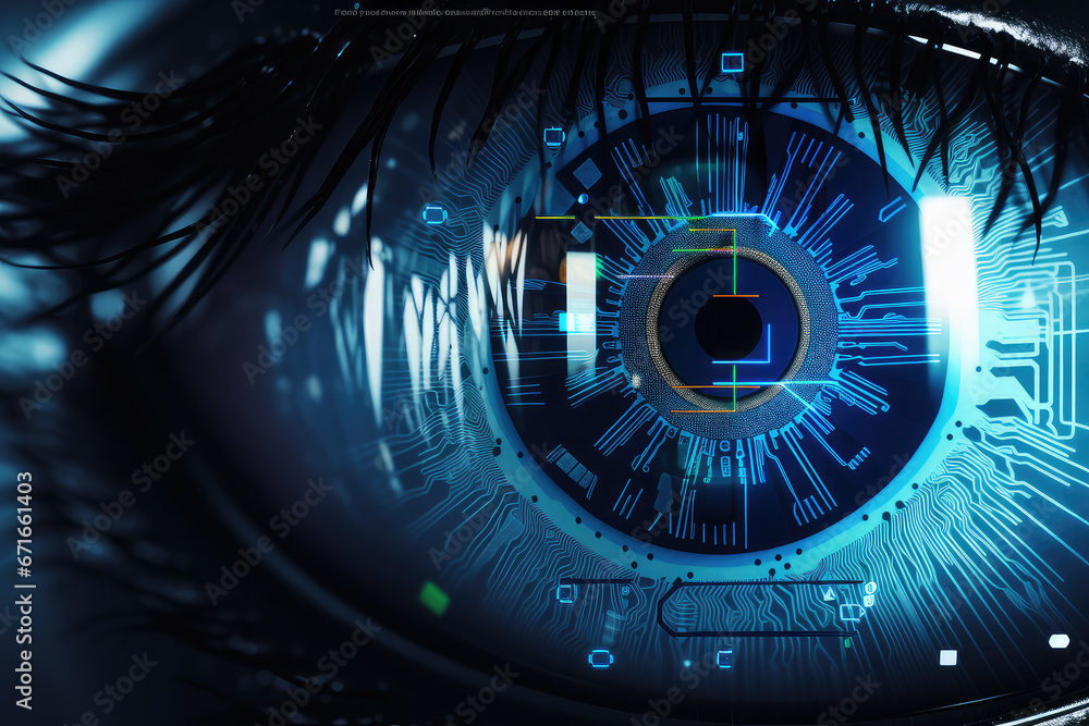 Closeup human eye banner with ample copy space. Highlighting Lasik ...