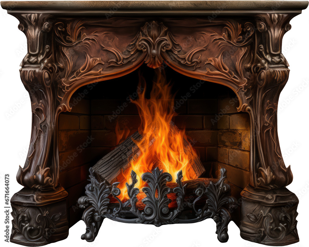Fireplace transparent background PNG clipart Stock Illustration | Adobe ...