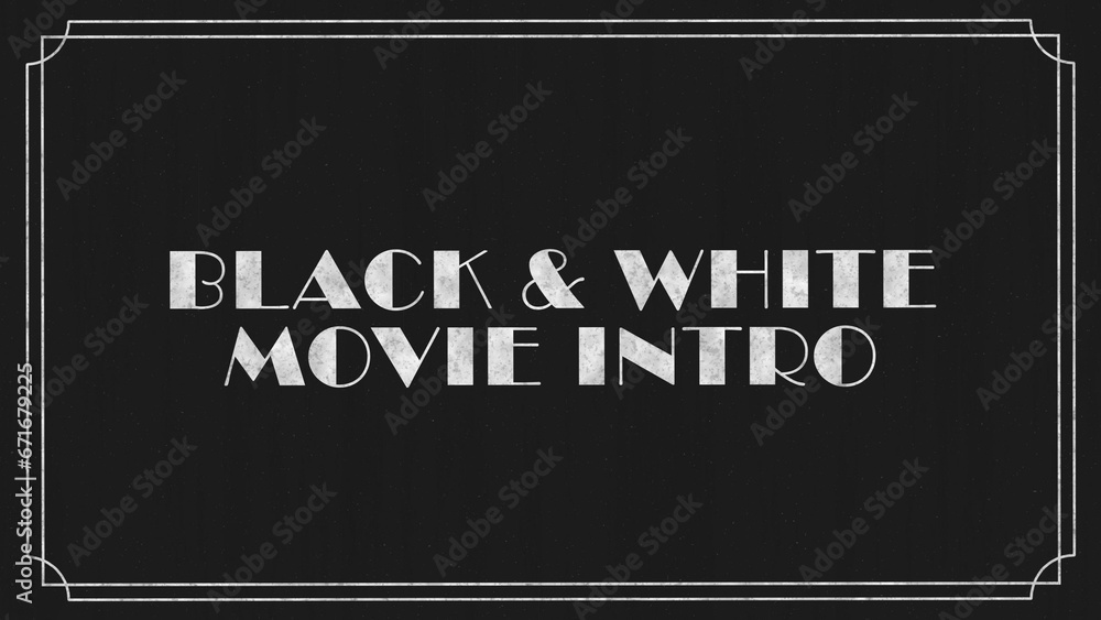Classic Black and White Old Film Look Intro Title Stock Template ...