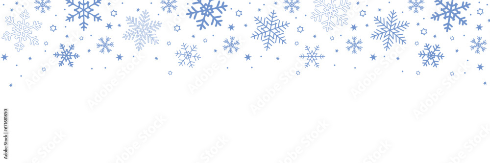 blue banner christmas snowflake border isolated vector illustration ...