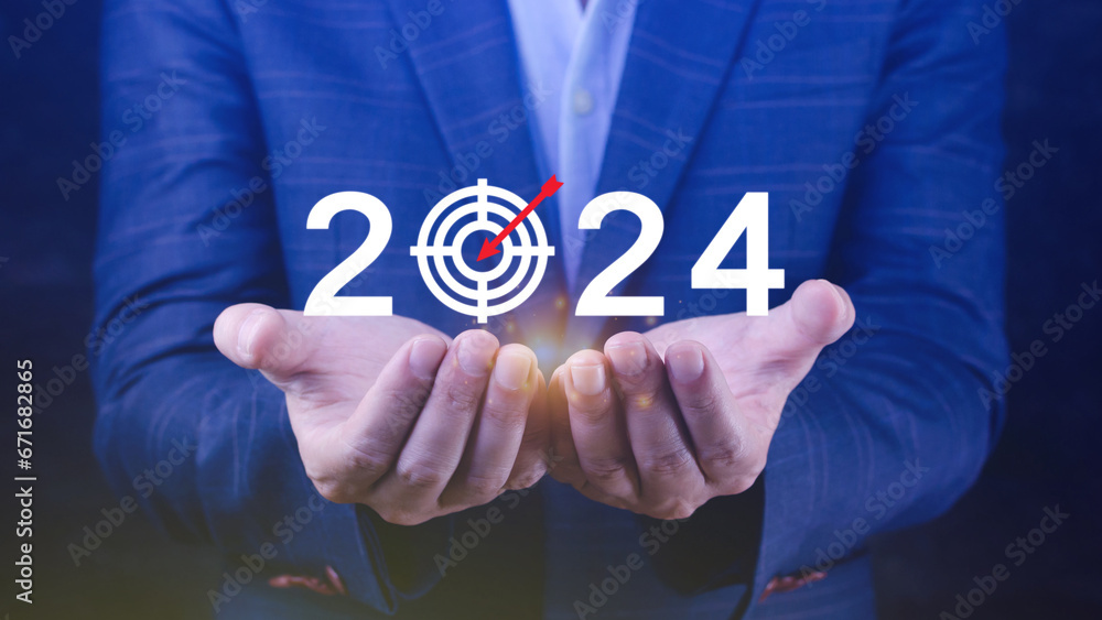 Foto de 2024 new year goal plan action, Business plan and strategies ...