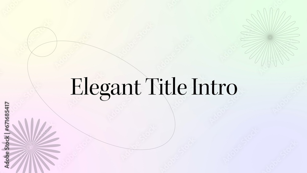 Elegant Gradient Smooth Shapes Title Intro Stock Template | Adobe Stock