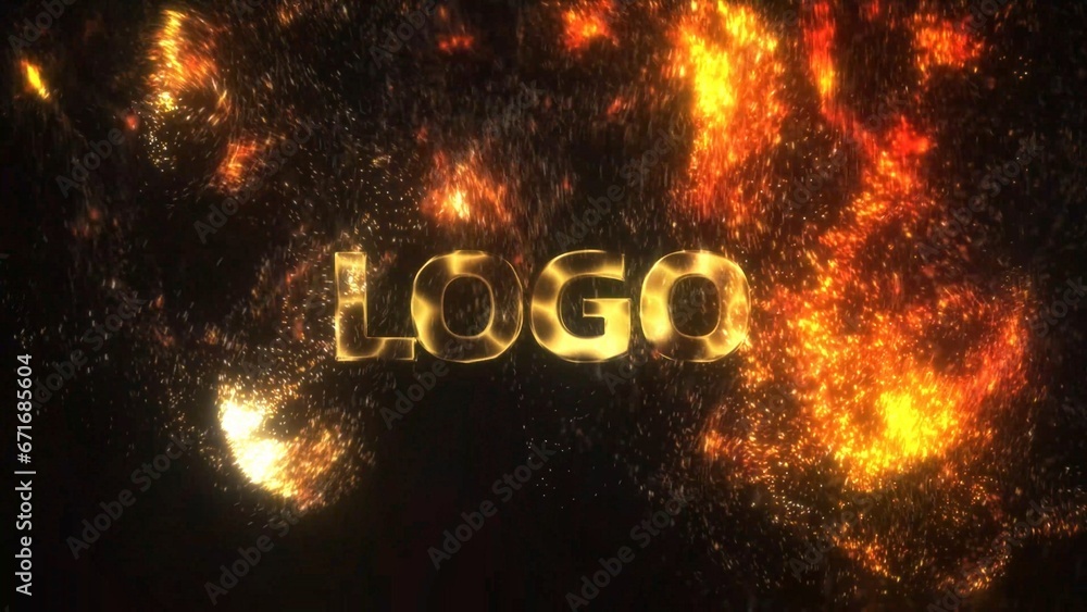 Golden Fire Flame Logo Reveal and Text Intro Stock Template | Adobe Stock