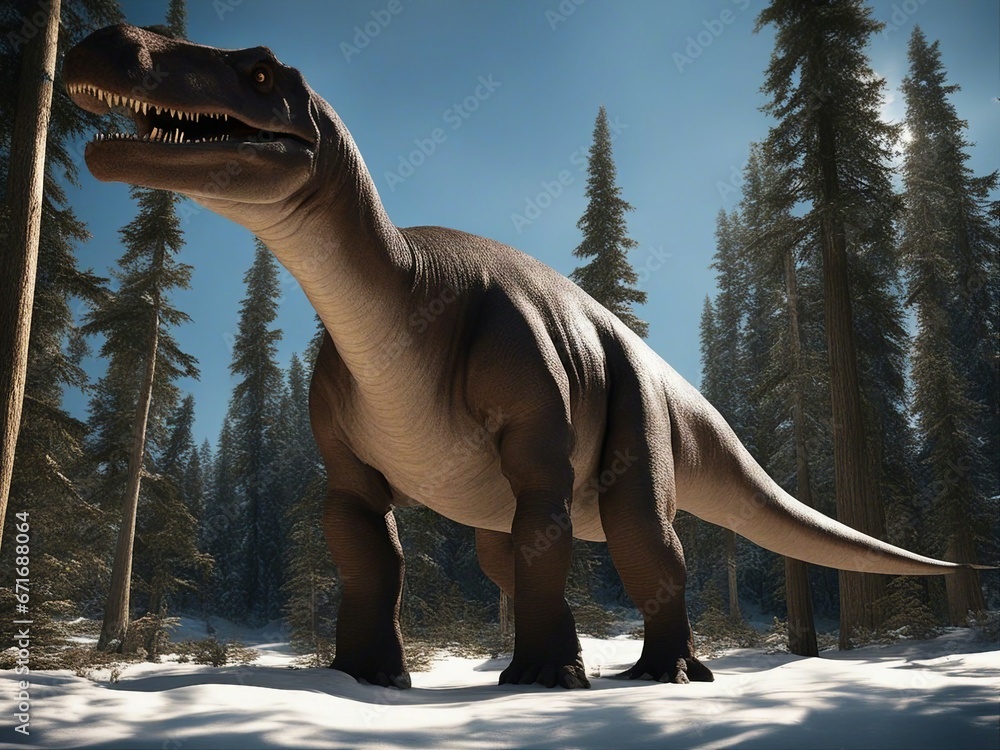dinosaur in the snow _The sauropod was a mighty big critter, bigger ...