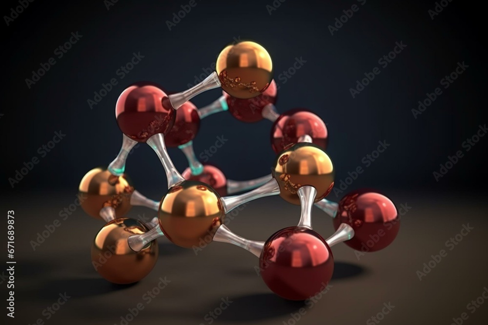 3D model of nadh molecule, microscope view of structural chemical ...