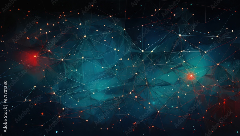 AI generated illustration of a vibrant, interconnected cosmic network ...