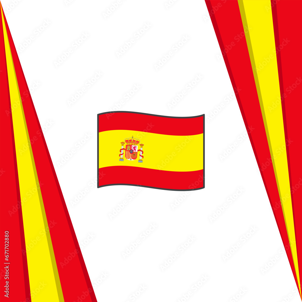 Spain Flag Abstract Background Design Template. Spain Independence Day ...