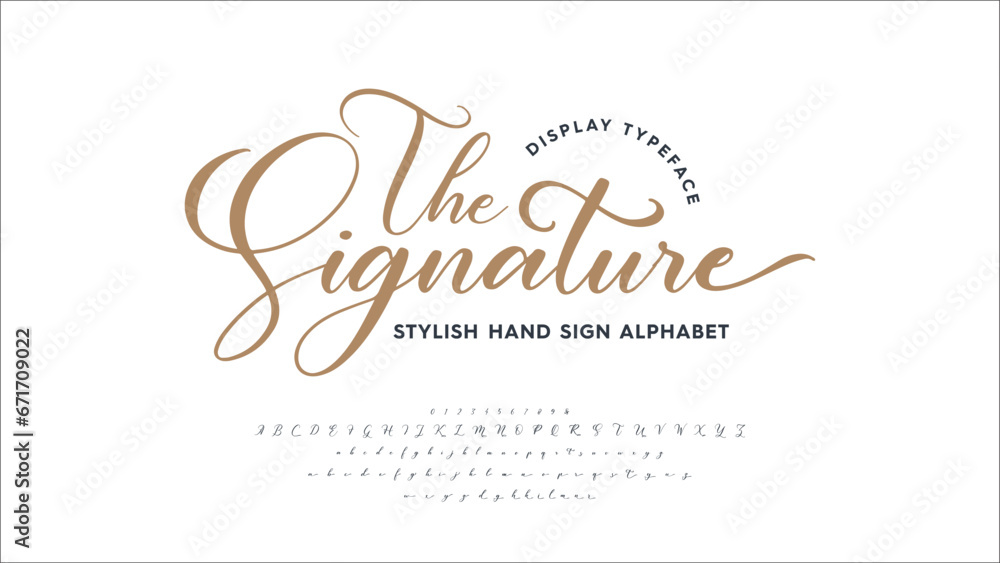 Script font display alphabet. Handwriting signature style fonts set ...