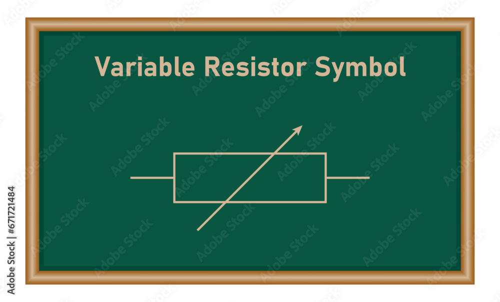 Schematic symbol of variable resistor in circuit. Physics resources for ...