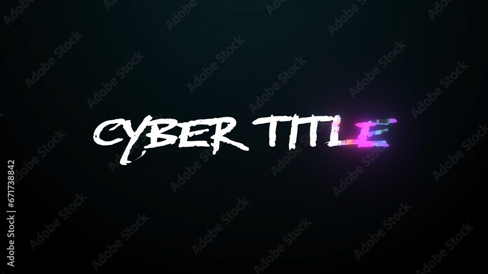 Cyber Colorful Digital Glitch Intro Title Stock Template | Adobe Stock