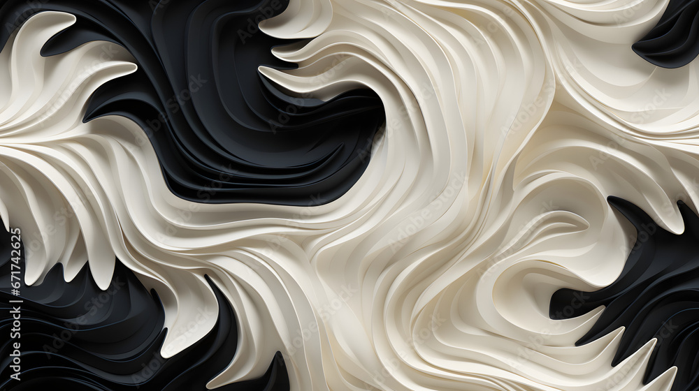 Organic swirls in dual-tone 3D printed plastic Stock Illustration ...