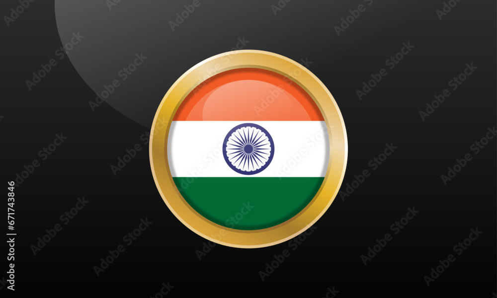 India National Flag Emblem Vector: Symbol of National Pride and ...