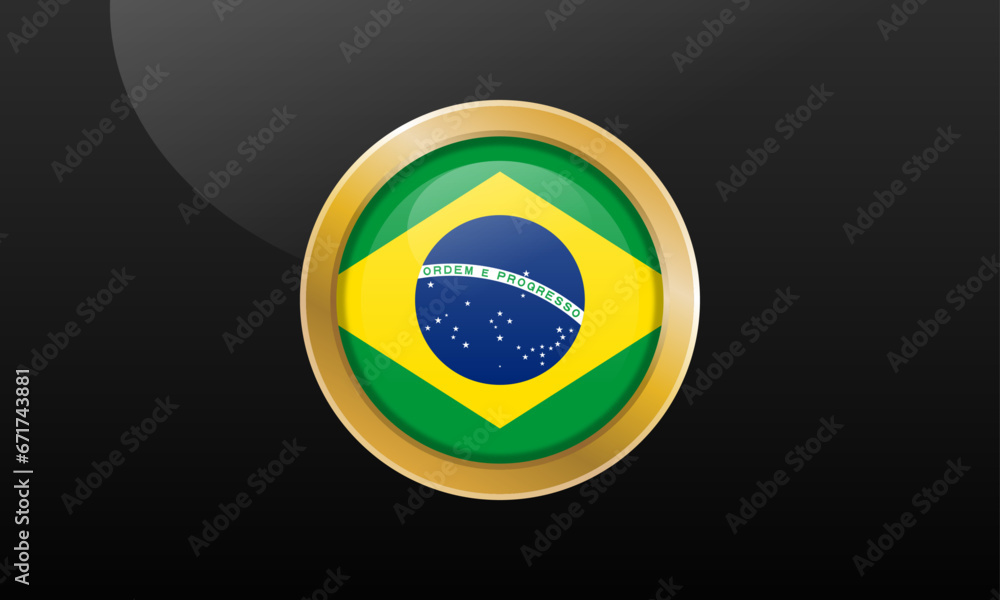 Brazil National Flag Emblem Vector: Symbol of National Pride and ...