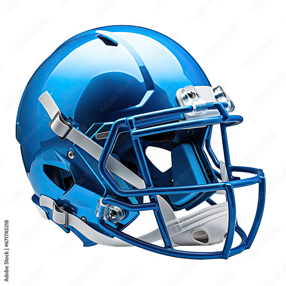 modern blue football safety helmet, sports protection for the head ...