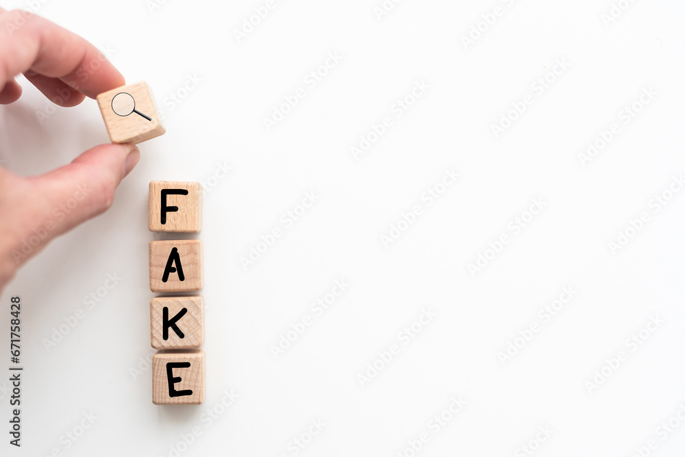 Fake news symbol. Wooden blocks with concept words Fake news on ...