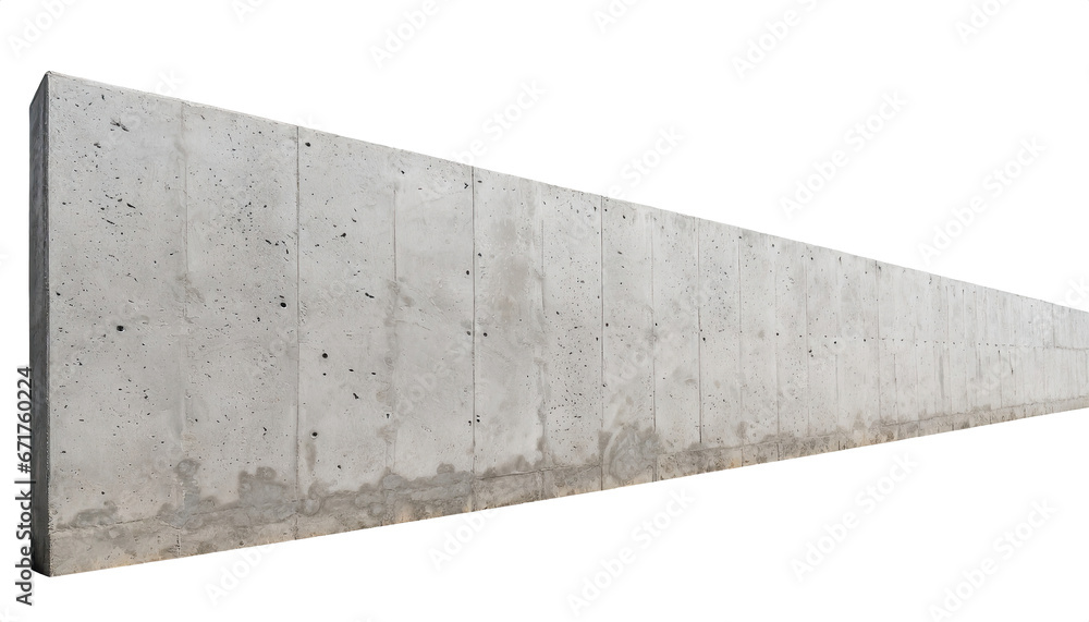 side of concrete cement wall, building barriers or borders, isolated on ...