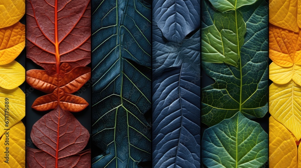 a group of different colored leaves with different colors of leaves in ...