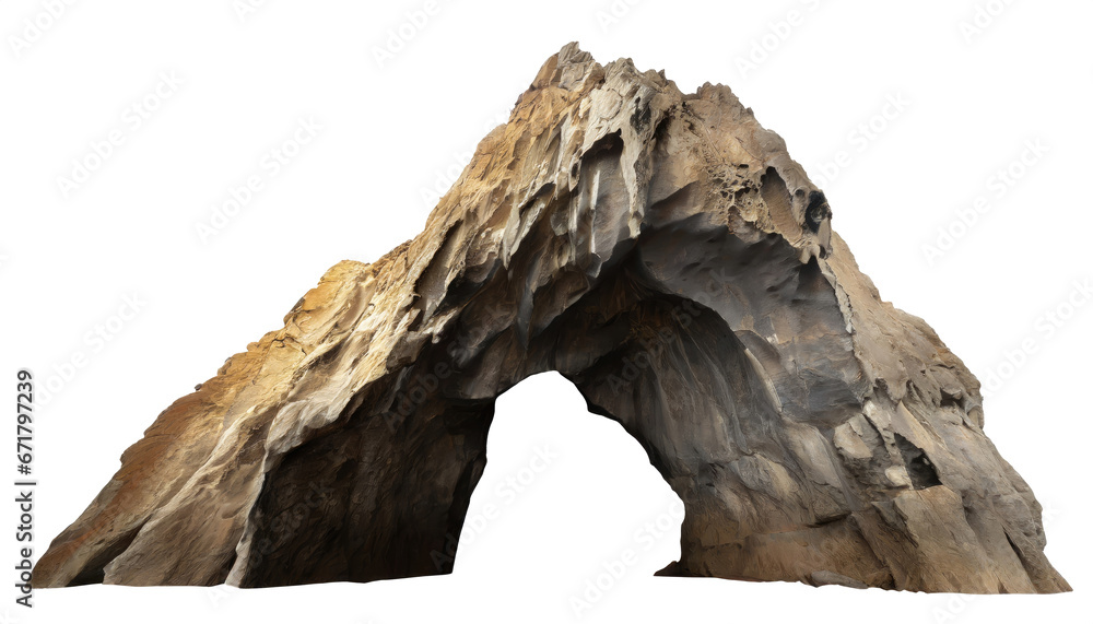 Big empty rock cave with entrance isolated on transparent background ...