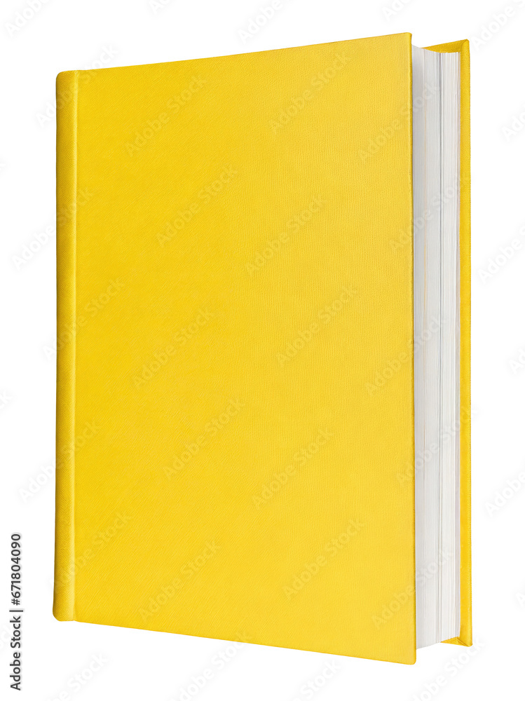 yellow book cover mockup, front or side view perspective, template ...
