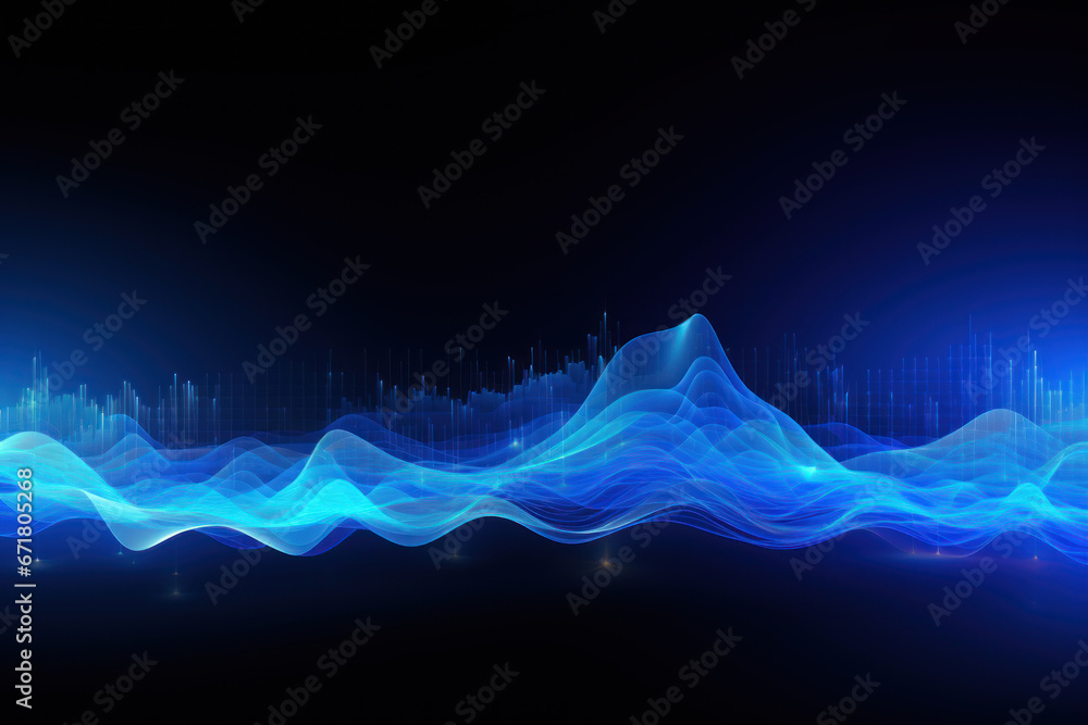 Dynamic Blue Sound Wave Vector Illustration Stock Illustration | Adobe ...