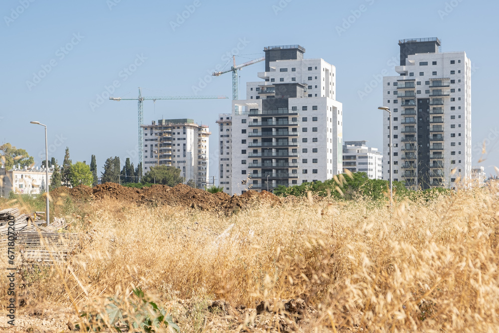 construction of new apartment buildings. modern project real estate n ...