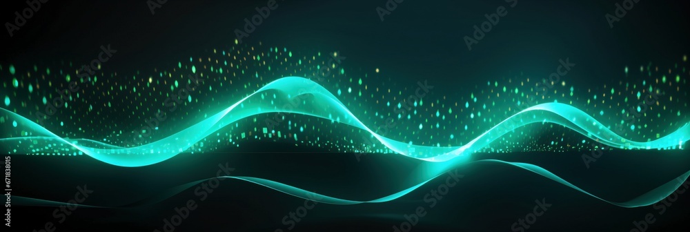 green and black digital wave technology background wallpaper concept ...