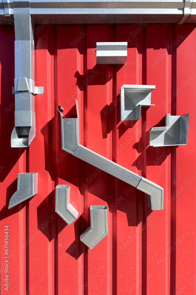 Samples of pipes for rainwater collection are presented in the hardware ...