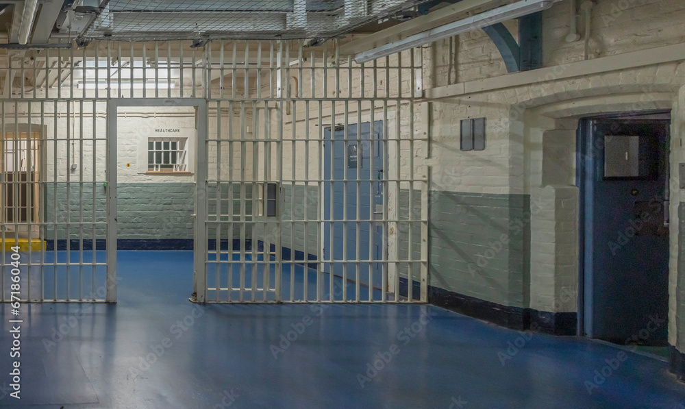 Looking through the bars in the Prison Stock Photo | Adobe Stock