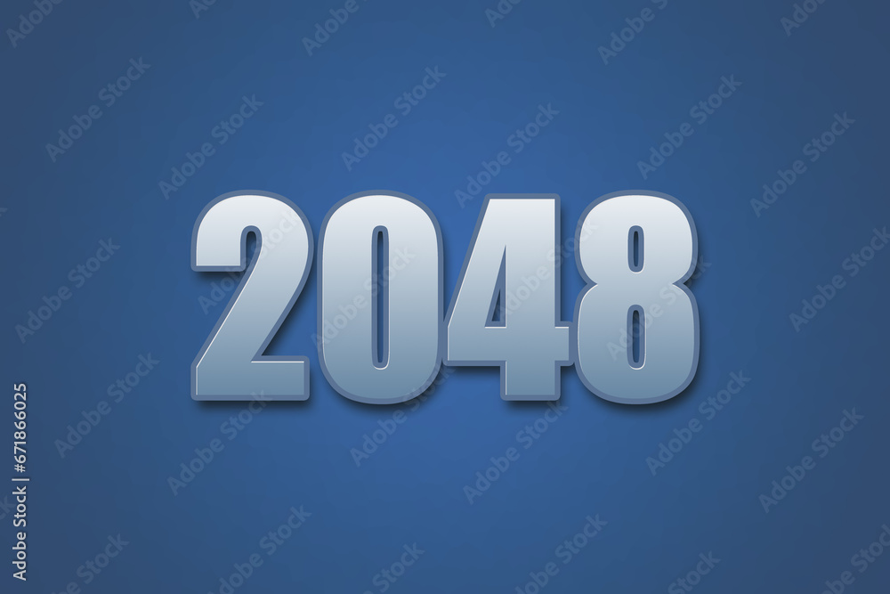 Year 2048 numeric typography text design on gradient color background ...